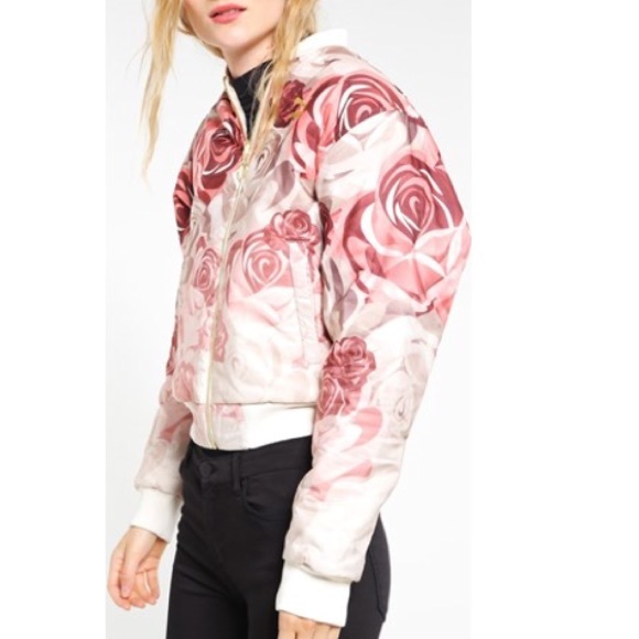 Puma | Jackets & Coats | Nwt Puma Rose Roses Cream Coquette Puffer Erin ...